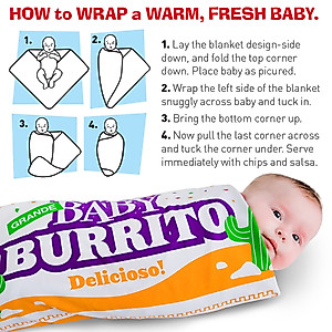 WRYBABY Baby Burrito | Soft Cotton Swaddling Blanket | 40" L x 40" W