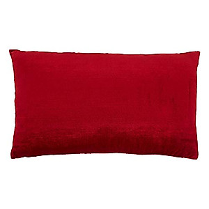 SARO LIFESTYLE Christmas Collection Beaded Joy Throw Pillow with Poly Filling, 12" x 20", Red, 9053.R1220BP