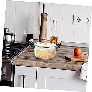 LIFKOME Glass Saucepan with Cover, Glass Pots for Coolikng withLid 2. 5 Cooking Pot with Cover Double Handles Stovetop Glassware for Soup, Milk, Pasta