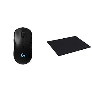 Logitech G Pro Wireless Gaming Mouse with Esports Grade Performance Logitech G640 Large Cloth Gaming Mouse Pad, Optimized for Gaming SensorsMac and PC Gaming Accessories, 460 x 600 x 3 mm