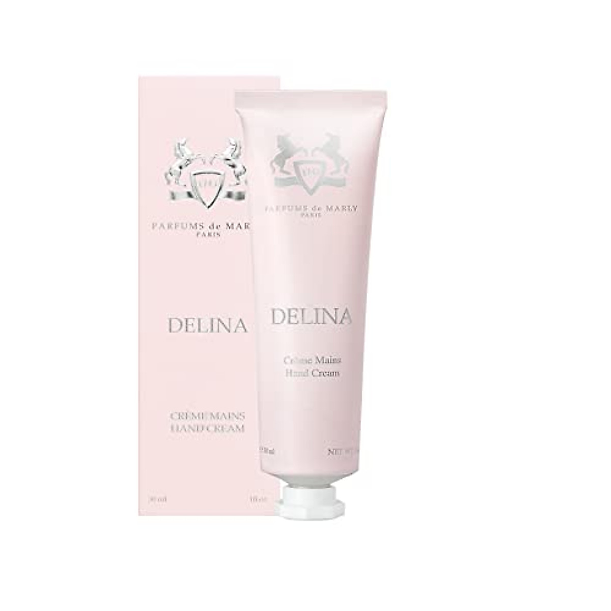 PARFUMS de MARLY - Delina Hand Cream - 1.0 Fl Oz - Ancillaries for Women - Top notes Rhubarb, Lychee, Bergamot Essence - Heart notes Turkish Rose, Peony, Vanilla - Base notes Cashmeran, Musk - 30ml