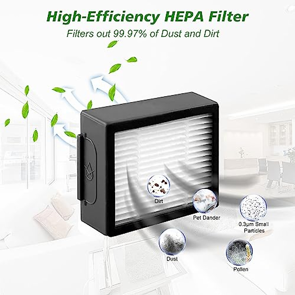 CTIOAOS 9pc Replacement Parts Accessories for iRobot Roomba i3 i3+ i4 i6 i6+ i7 i7+ i8 i8+/Plus E5 E6 E7 J7 I,E &J Series Vacuum Cleaners, 1 set of Roller Brushes & 4 HEPA Filters & 4 Side Brushes