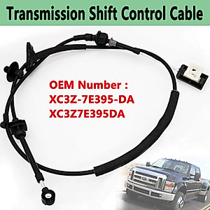 XC3Z-7E395-DA Automatic Transmission Shift Control Cable, Compatible with Ford F-250 F250 Super Duty Excursion 1999-2004 5.4L 6.8L Engines Only, By LIYYOO