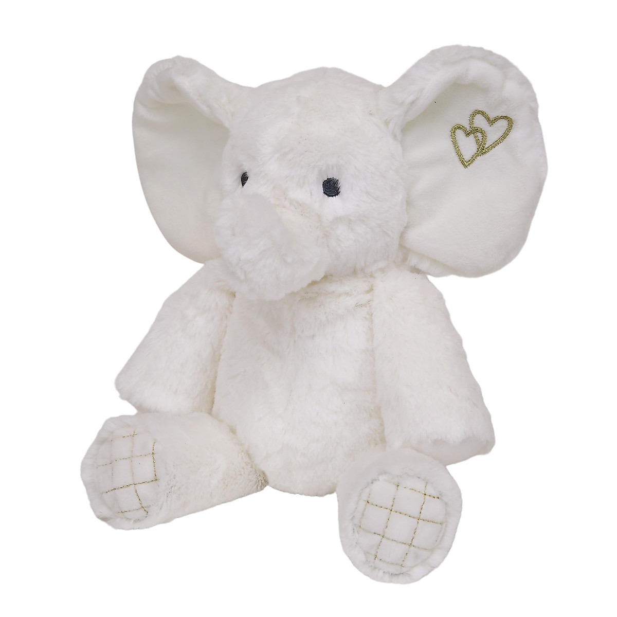 Lambs & Ivy Signature Jamboree Plush Elephant - Marshmallow - Gray, Gold, White