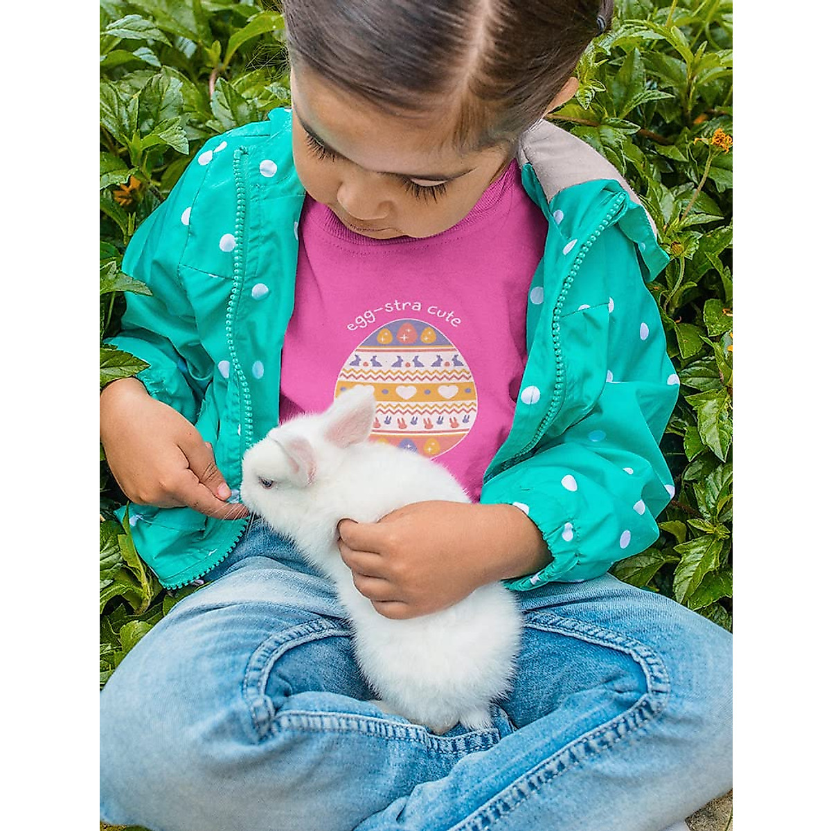 Eggstra Cute Easter Tee Decorated Cute Infant Toddler Kids Bunny T-Shirt 12M Pink