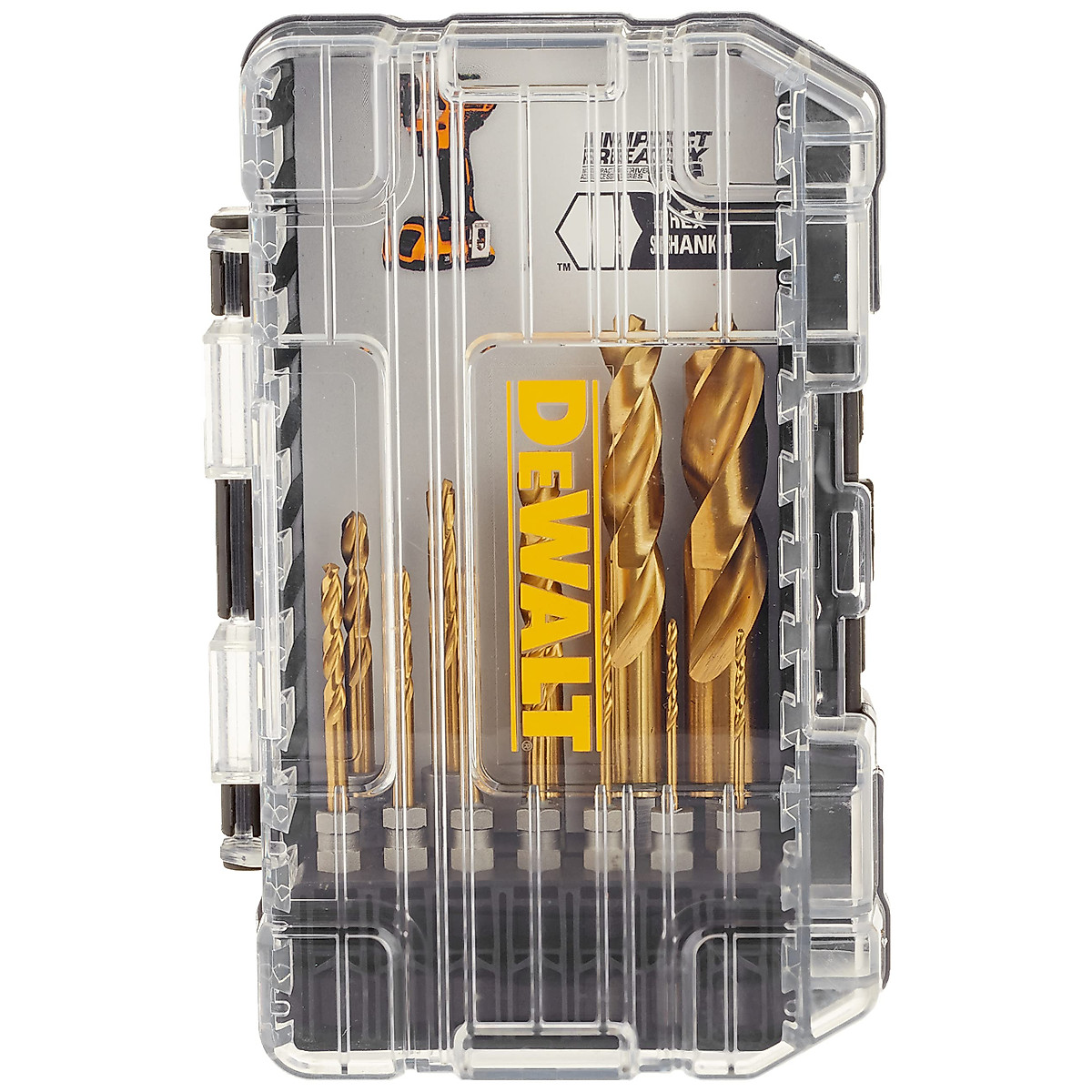 DEWALT Drill Bit Set, Titanium Impact Ready, Ideal for Metal, Wood, and Plastic, 12 Piece (DD5152)