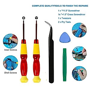 Veanic Replacement Joystick Analog Thumb Stick Repair Kit for Nintendo Switch/Switch OLED Model/Switch Lite Joy-Con Controller - Include Y1.5, Cross Screwdriver, Pry Tools + 2 Thumbstick Caps