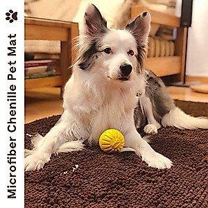 Brown Pet Dog Cat Bed Rugs Mats for Large Small Dogs Cats Doggy Puppy Paws Door Doormats Ultra Soft Shaggy Chenille Living Room Bedroom Kitchen Bathroom Area Rugs Water Absorbent Machine Washable Dry