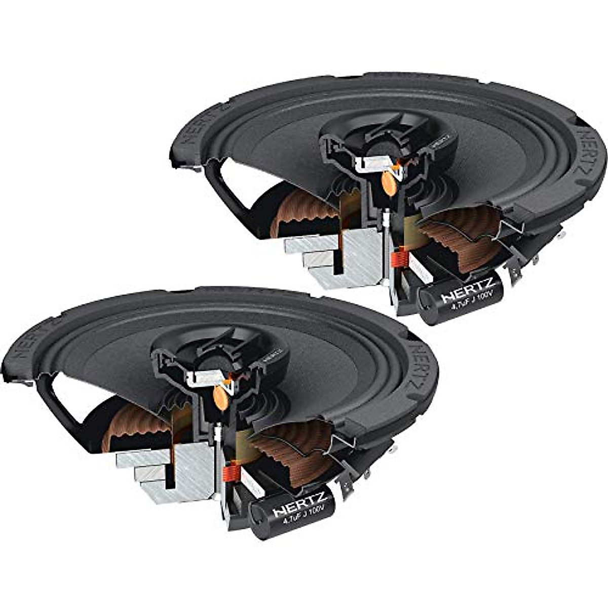 pkg Hertz SX 165 Neo 6.5" SPL Show 200W Tweeters Coaxial Speakers with Grills
