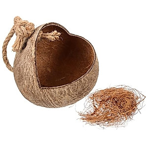 balacoo Coconut Shell nest Parrot Hammock Hamster Hammock Suspending Bird Hammock Bird House Parrot Supply Bird Coco Swing Parrot Sleeping Hammock Bird Sleeping Nest The Bird's nest Bed