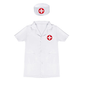 2 Sets Doctor Costume Doctor Coat Scrubs Doctor Dress Up Nurse Costume Career Day Costume for Cosplay Halloween