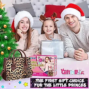 GIFTINBOX Kids Makeup Kit for Girl Toys, Washable Girls Makeup Kit for Kids with Bag, Makeup Sets for Girls Toddler Princess Toys Birthday for Girls Age 3 4 5 6 7 8 9 10 11 12 Year Old