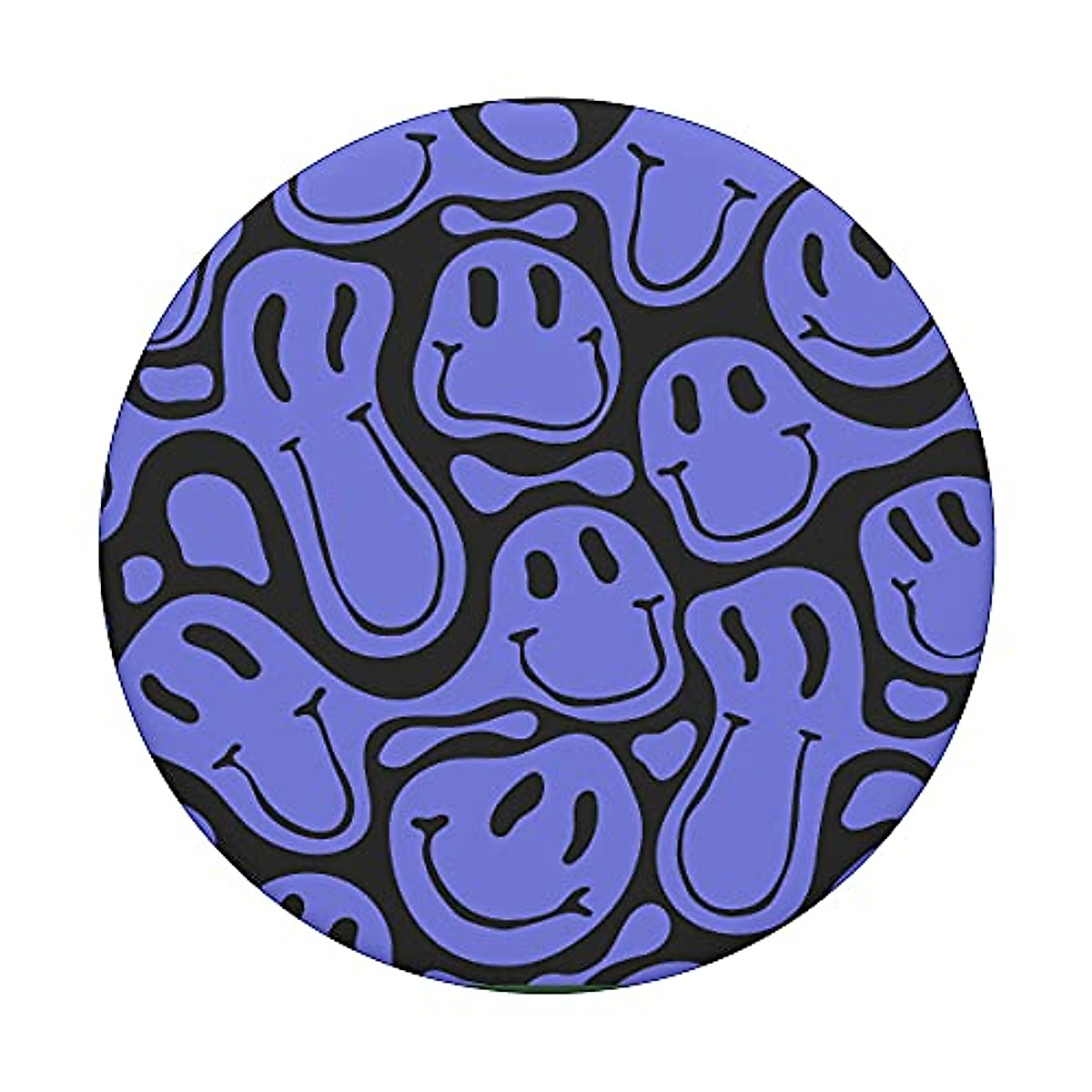 90s aesthetic pattern melting blue liquid swirl smile face PopSockets Swappable PopGrip