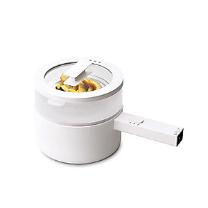 Olayks Electric Steamer for Cooking, 1.5L Ceramic Glaze Non-stick Pot, Dual Power Multi-functional Electric Cooker, Suitable for Steak, Pasta, Hot Pot, Ramen, Quick Heating and Overheat Protection