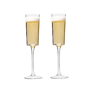 Vikko Champagne Flutes, Large 8 Oz Capacity, Crystal Clear Champagne Glasses, Set of 2 Elegant Sparkling Wine Glasses