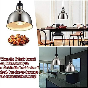 LINKANRUO Food Heat Lamp for Commercial and Household Use, Retractable Food Warmer Lamp, Food Heating Equipment for Home Kitchens Buffets and Hotel Lamps(Bronze)
