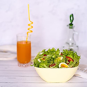 ARNO Serving Bowls Plastic Stackable Unbreakable Salad Cereal Soup Snack Fruit 36 OZ 4.5 cup (Set of 5) BPA Free