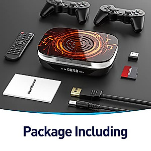 Lutonvia Retro Game Console Super Console x4 Plus Bulit in 65000+ Games, Emuelec 4.6/Android 11.0/CoreEL All in 1, Retro Video Game Console S905X4 Chip, 8K UHD Output, 2.4G/5G, BT 4.0(256G)