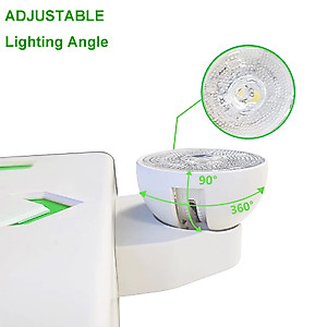 Green LED Exit Sign with Emergency Lights, Two LED Adjustable Head Emergency Exit Lights with Battery Backup, Dual LED Lamp ABS Fire Resistance UL-Listed 120-277V