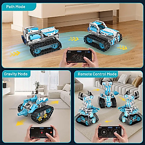 anysun STEM Robot Toys for Kids, 5 in 1 Building Toys, APP & Remote Control Robot with 700+ Building Blocks, Programmable Robot Building Kit for Boys Girls