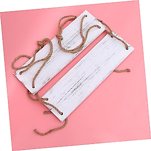 GOOHOCHY Wood Shelves Vintage Shelves Wall Hung Shelves Retro Bookshelf Swing Rope Floating Shelves Rustic Swing Mounted Bookshelf for Hanging Shelves for Wall White