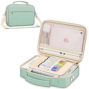 FINPAC Large Bible Cover w/Shoulder Strap, Carrying Book Case Church Bag Bible Protective w/Pen Slots and Zippered Pocket, Perfect Gift for Kids Girls Women (Light Green)