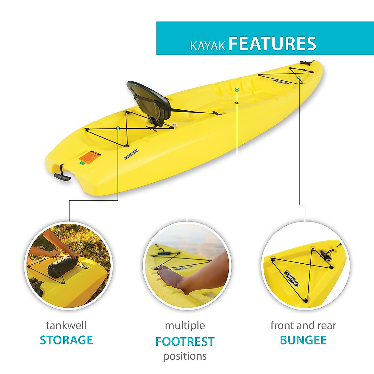 Lifetime Sit On Top Kayak, Volt 85, Yellow