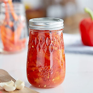 Ball Glass Flute Jars, 16 Ounces, 4 Pack