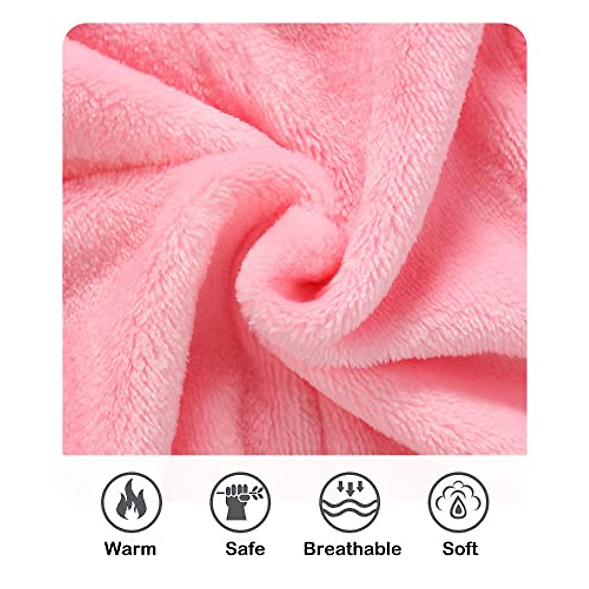 seemehappy Cute Bunny Panda Fleece Baby Bodysuit – Infant Warm One Piece Kids Hooded Romper Outerwear Toddler Jacket-Bunny,6-12 Months