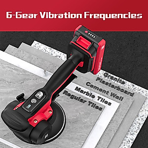 SHIJING Tile Vibration Leveling Machine,Cordless Tile Vibration Machine Installation Tool with 6 Adjustable Speed & 5'' Superior Suction Cup for Floor,Tile,Wall