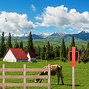 Gtongoko 12LB T Post Driver with Handles Heavy Duty Fence Post Driver Post Pounder for T-Posts，U Channel，Metal Post and Sign Post Pole Driver Tool,17 Inch Red