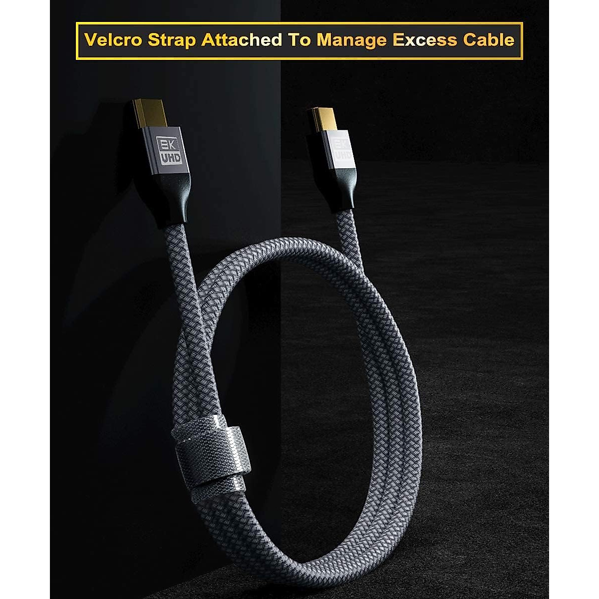 Basesailor 8K 60Hz HDMI Cable 10FT 2 Pack,48Gbps 7680P Ultra High Speed Cord for Apple TV,Roku,Samsung QLED,2.0 2.1,Sony Playstation,PS5,6FT,Xbox One Series X,eARC HDR HDCP 2.2 2.3,4K 120Hz 144Hz