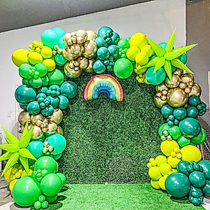 Green Balloons, 100Pcs 12 inch Bright Dark Green Latex Balloons Round Helium Emerald Green Balloons for Birthday Wedding Anniversary Graduation Party Backdrop Decorations