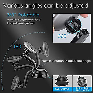 Lopnord Magnetic Car Mount Charger Compatible with MagSafe iPhone 14 13 12 Pro Max Mini, Car Wireless Charger Windshield Mount with Air Vent Clip, Dashboard Car Holder for Mag-Safe Case Accessories