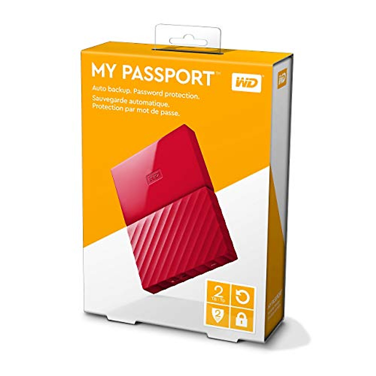 WD 2TB Red My Passport Portable External Hard Drive - USB 3.0 - WDBYFT0020BRD-WESN (Renewed)