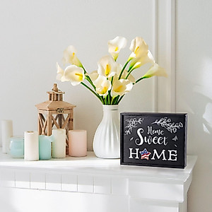 WERNNSAI Home Sweet Home Sign - Interchangeable Holiday Decor with 12 Piece Wooden Changeable Holiday Magnets Seasonal Icon Wood Sign for Desktop Kitchen Bedroom Xmas House Warming Gifts