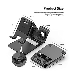 Ringke Super Folding Stand, 2 in 1 Portable Smartphone & Smartwatch Stand Compatible with Apple Watch 5, iWatch 4, iWatch 3, iWatch 2, iWatch 1, iPad Mini