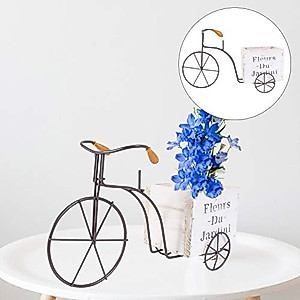 DOITOOL Bike Flower Pot Bicycle Planter Wooden Flower Box Tricycle Plant Stand Decorative Succulent Container Bonsai Bicycle Home Garden Decor Random Style (Size L)