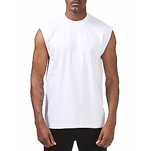 Pro Club Men's Heavyweight Sleeveless Muscle T-Shirt, Snow White, Large