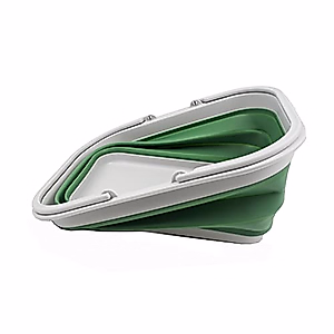 SAMMART 15L (4 Gallons) Collapsible Basket with Handle - Portable Outdoor Picnic Basket/Crater - Foldable Shopping Bag - Space Saving Storage Container (Dark Sea Green + Dusky Pink)