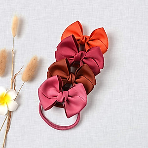 40 Pieces Baby Girls Headbands Nylon Hairband Grosgrain Ribbon Hair Bows Handmade Hair Accessories for Newborn Infant Toddler Kids