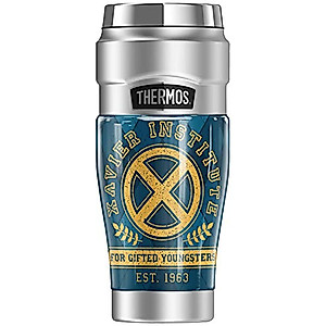 THERMOS MARVEL - X-Men Xavier Institute Plaid STAINLESS KING Stainless Steel Travel Tumbler, Vacuum insulated & Double Wall, 16oz