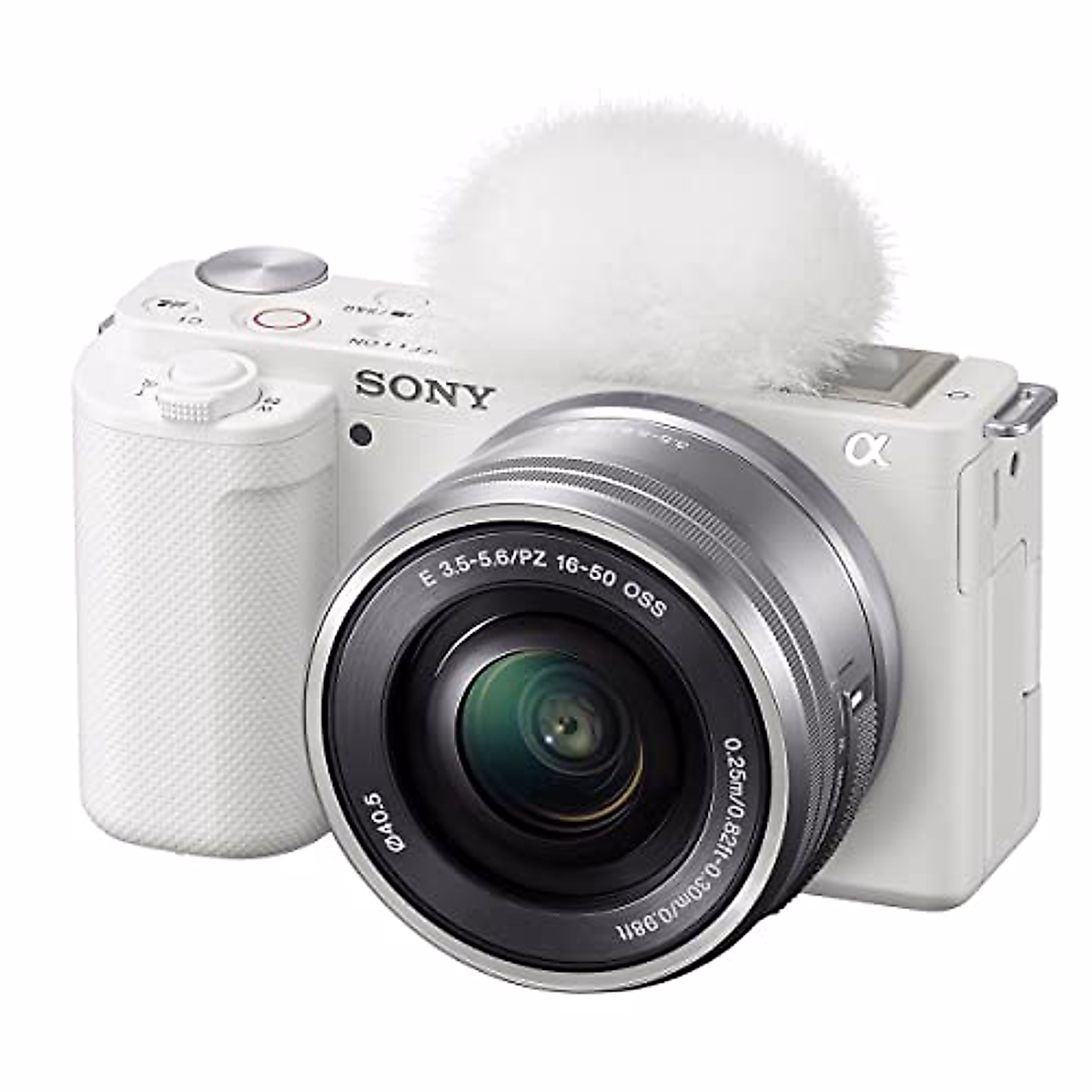 Sony ZV-E10 Mirrorless Camera with 16-50mm Lens, White with E 55-210mm f/4.5-6.3 OSS E-Mount Lens