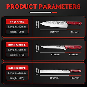 VG10 Slicing Knife, 12 inch Japanese Carving Knife Ultra Sharp Forged High Carbon Stainless Steel Long Brisket Knife For Meat Cutting BBQ Full Tang Kitchen Knives Ergonomic Handle Gift Box