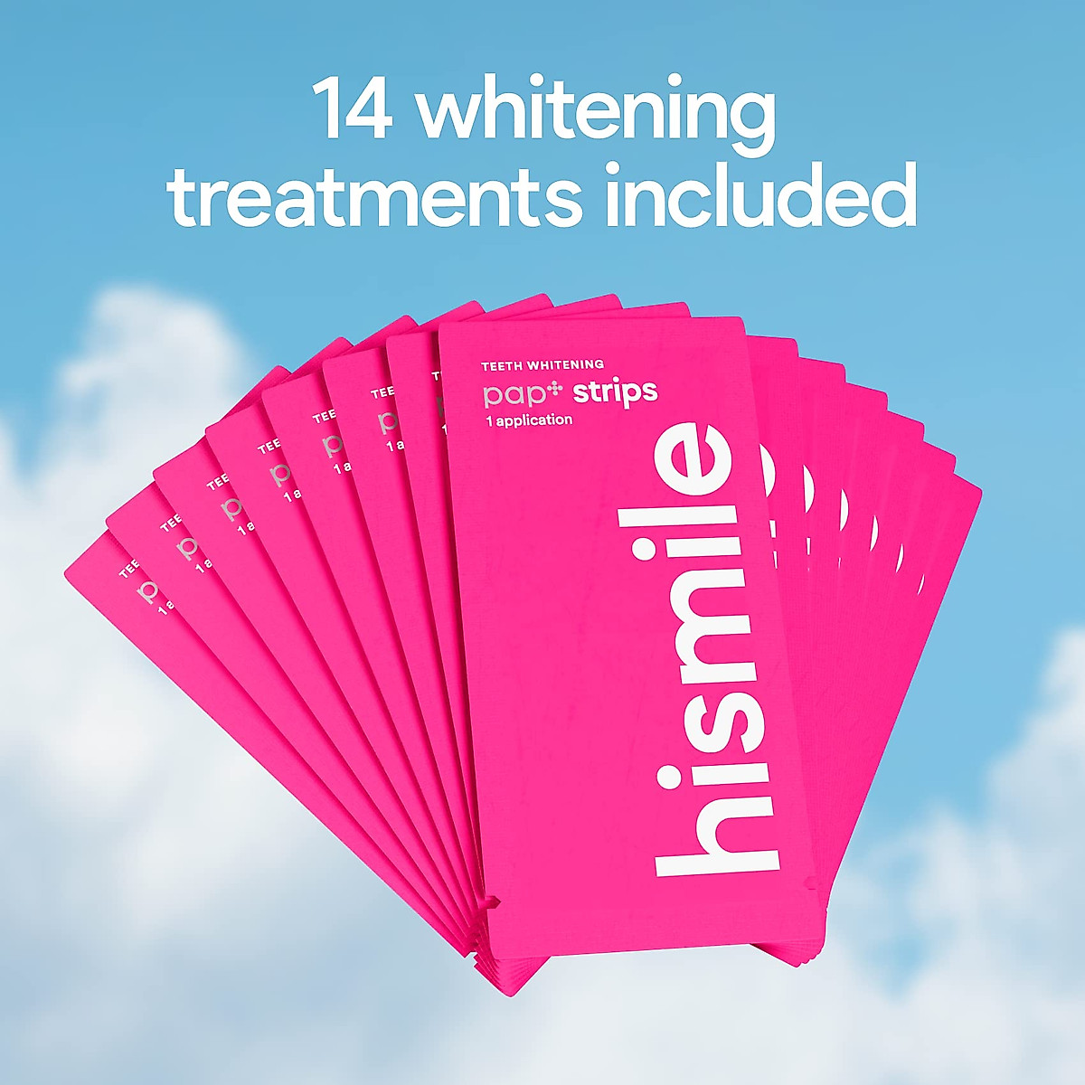 Hismile Teeth Whitening Strips for Sensitive Teeth, Peroxide Free, Dental White Strips Kit, 28 Strips, 14 Treatments