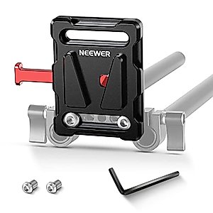 NEEWER Mini V Mount Battery Plate for BP-V47 BP-V95 BP-150WS BP-190WS, with 1/4" Threads and Quick Release Button Compatible with SmallRig Cage Rig 15mm Rod Clamps Compatible with Tilta, PS001
