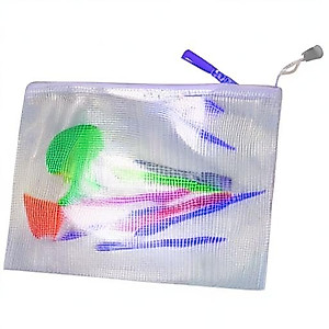 12pcs A4 Mesh Zipper Pouches | Clear Plastic Pouches with Zipper | mesh Zipper Pouch Document Bag |Puzzle & Board Games Storage Bag, Office Supplies