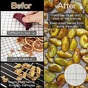 (6 Pack)Silicone Dehydrator Sheets, Dostk Premium Non Stick Dehydrator Mats for Fruit Dryer Mesh, Dehydrator Tray Liner Reusable (14 x 14 inch)