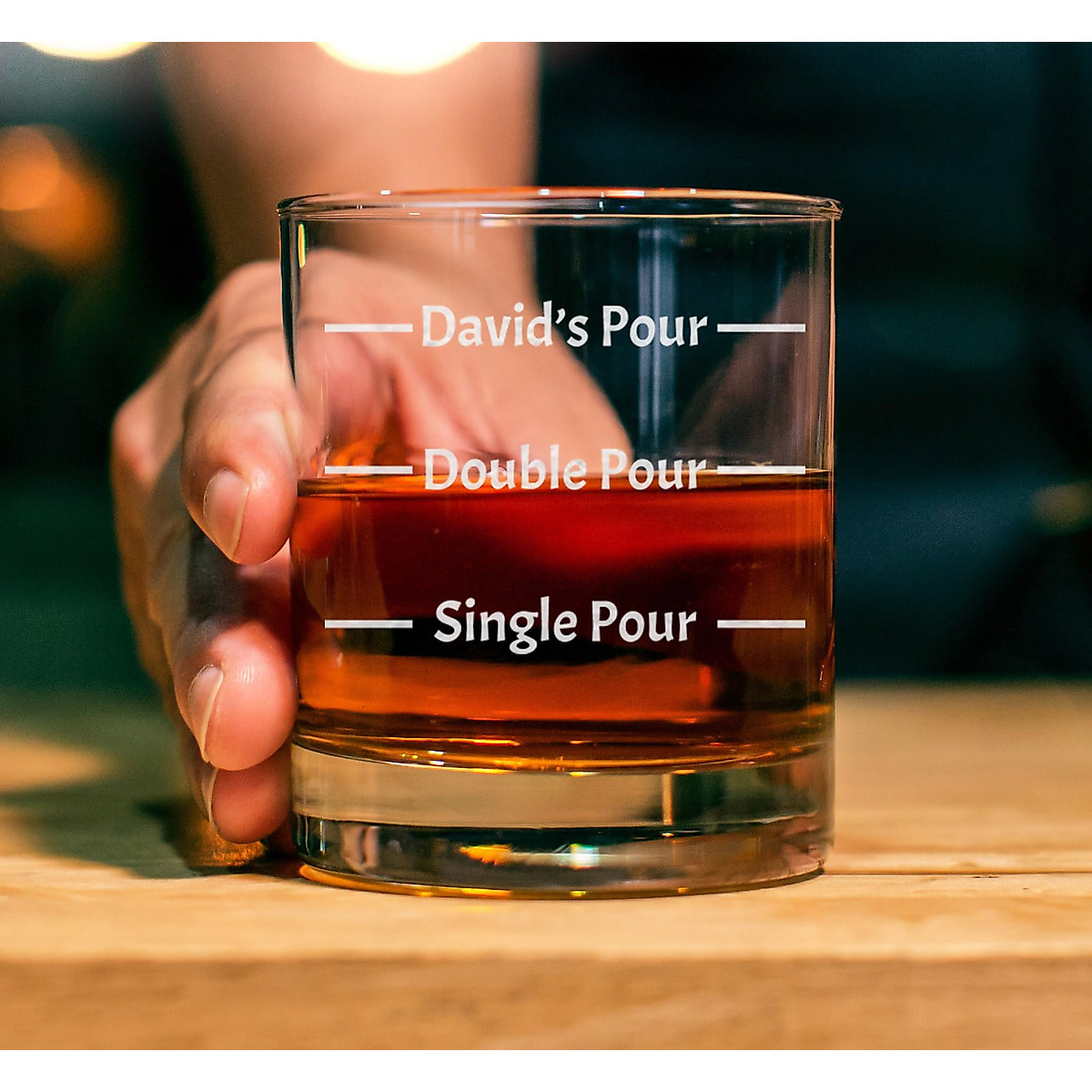 CARVELITA Personalized 11oz Whiskey Glass, Engraved Old Fashion Custom Rack Glass, Pour Line Gift Idea, Personalized For Him, Single Pour, Double Pour, For Christmas, Fathers Day, Birthday