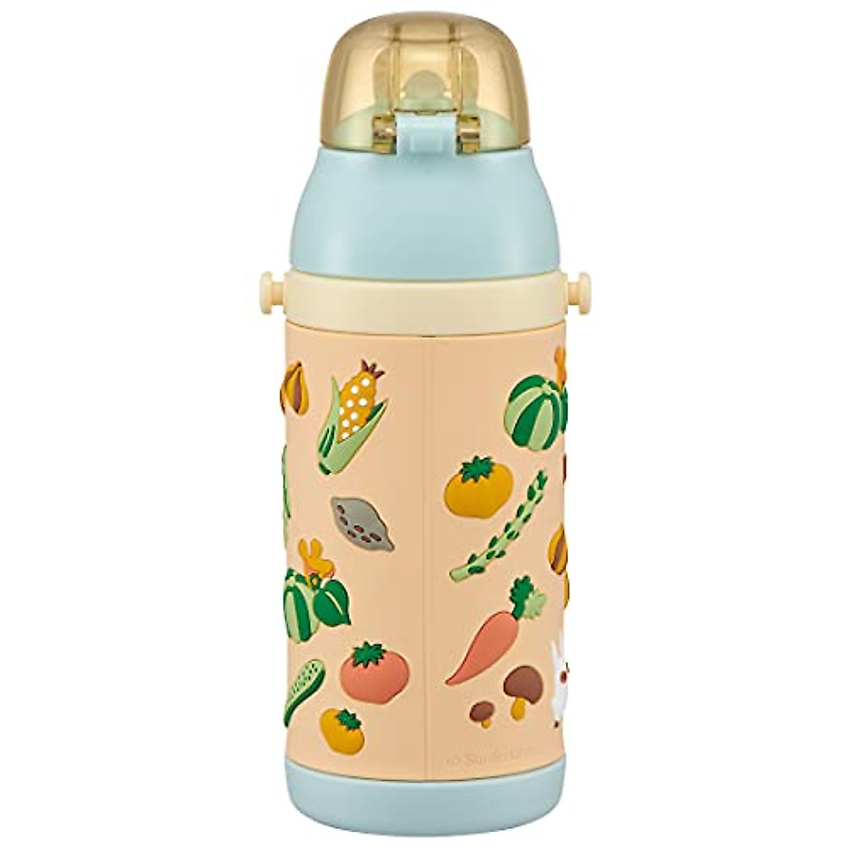 Skater SSPV4_494567 Children's Water Bottle, One Push Straw Bottle, Stainless Steel, 12.8 fl oz (380 ml), Ghibli My Neighbor Totoro, Light Color, Diameter 2.8 x Height 8.1 inches (72 x 206 mm), 3D